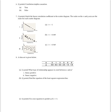 Solved 6 2 Points Correlation Implies Causation A True