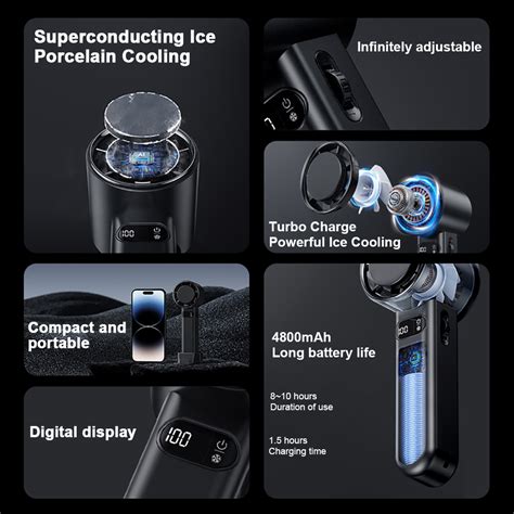 Jiditech Mini Fan Portable 4800mah Recchargeable Handheld Fan Wind Speed Power Display Powerful