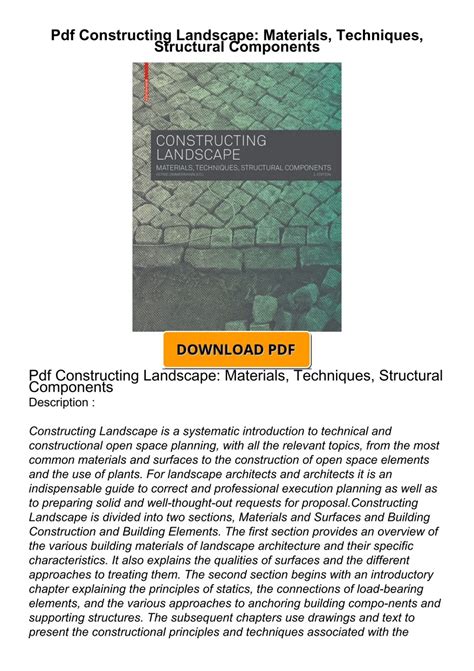 ️pdf ️ Constructing Landscape Materials Techniques Structural Components