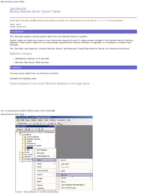 Tech Note 918 Moving Historian Server Custom Tables Pdf