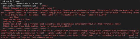 Error No Matching Distribution Found For Setuptools＞4062no