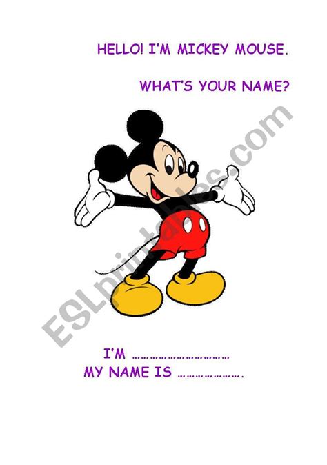 English Worksheets Hello Flashcard