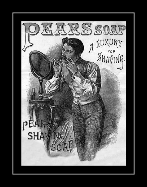 Vintage Mens Bathroom Wall Art Pears Shaving Soap Ad Poster 3