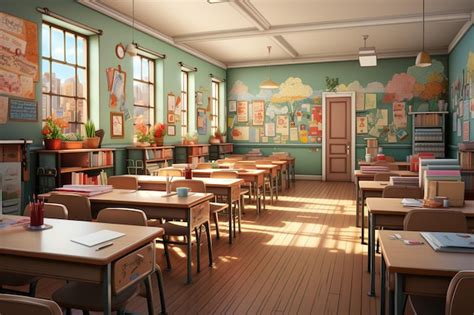 Premium Ai Image The Interior Of The Classroom Of A Modern Elementary School