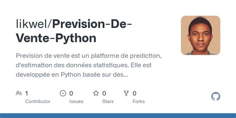 Github Likwelprevision De Vente Python Prevision De Vente Est Un
