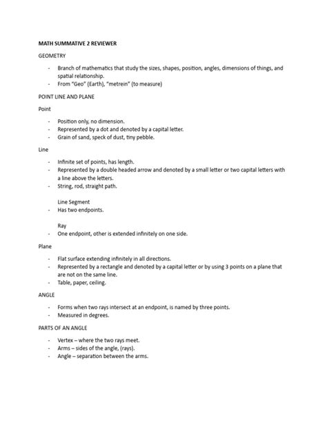 Math Summative 2 Reviewer Pdf Teaching Methods And Materials Home