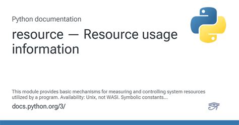 Resource — Resource Usage Information — Python 3137 Documentation