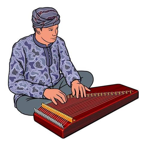 Kacapi Siter Silhouette Art Colorful Drawings Design Art