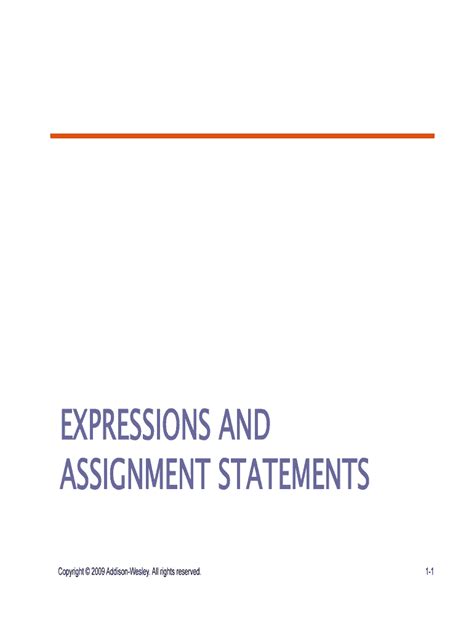 Expressions And Assignment Statements Systems And Computer Fill Out