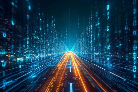 data stream highway concept generative ai illustration stock