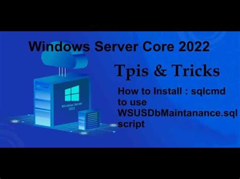 Windows Server Core 2022 Tips & Tricks - How to install sqlcmd and run WSUSDBMaintanance.sql ...