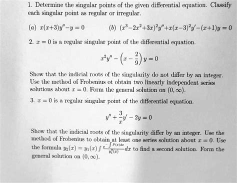 solved determine the singular points of the given differential