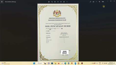 Cetak / Print Sijil Pencapaian Program jQAF siap logo dan nama guru besar - YouTube