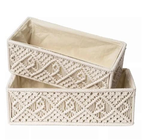 Natural Cotton Macrame Basket For Home At Rs 1150 Set In Modinagar Id 2852151142797