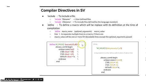 Course Systemverilog Design 3 L32 Writing Macros Youtube
