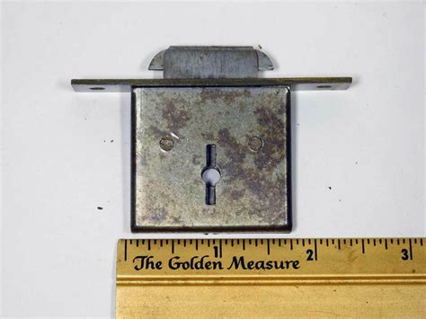 Antique Complete Original Eagle Lock Co Roll Top Desk Lock Escutcheon