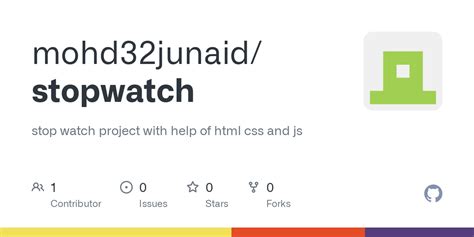 GitHub Mohd32junaid Stopwatch Stop Watch Project With Help Of Html