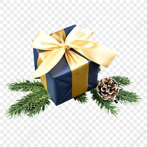 크리스마스 선물 상자 소나무 콘 소나무 잎파티초록 Png 일러스트 무료 다운로드 Lovepik