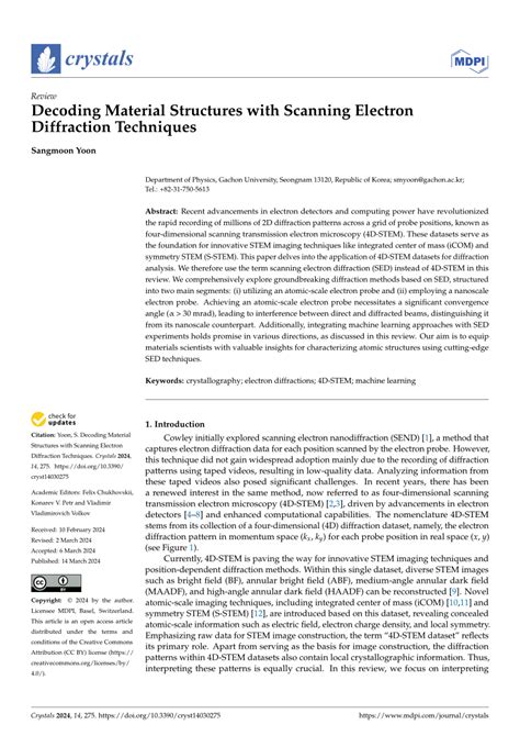 Pdf Decoding Material Structures With Scanning Electron Diffraction Techniques