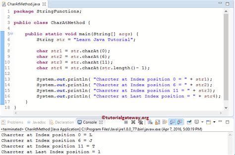 Java Charat Method