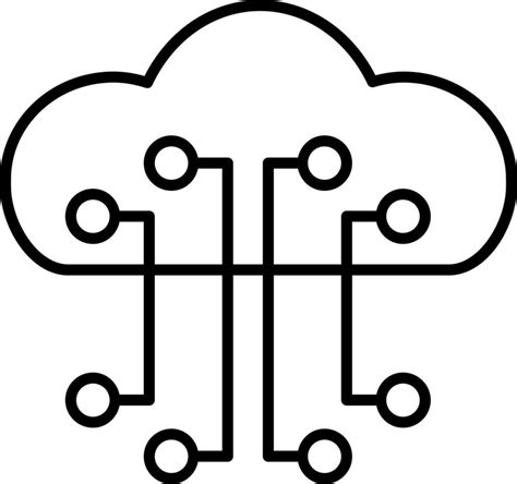 Thin Line Art Cloud Computing Icon In Flat Style 24324159 Vector Art At Vecteezy