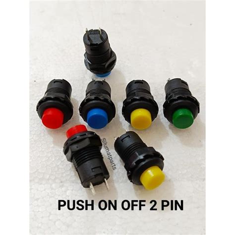 Jual Switch Push Button Saklar On Off 2 Pin Bulat 3a 125v 1 5a 250v Ds 428 Tombol Self Lock