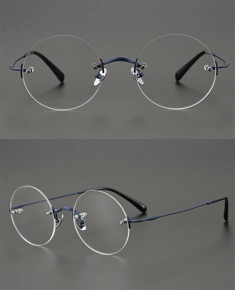 Gatenac Unisex Rimless Round Titanium Frame Eyeglasses Gxyj647 Eyeglass Frames For Men