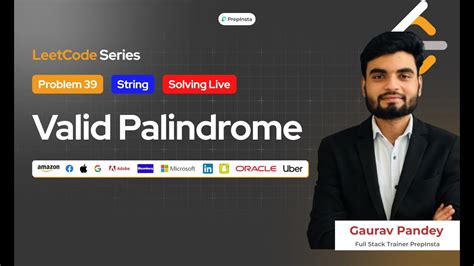 Day 39 Solving Leetcode Coding Problems Valid Palindrome Problem