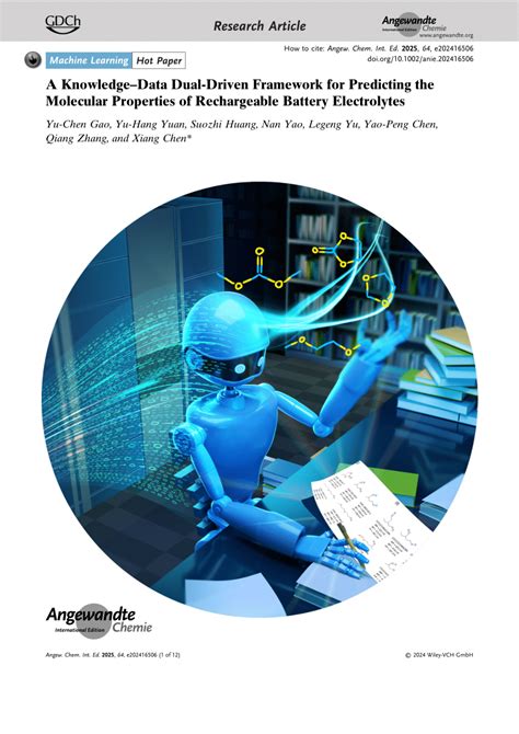 A KnowledgeData DualDriven Framework For Predicting The Molecular Properties Of Rechargeable