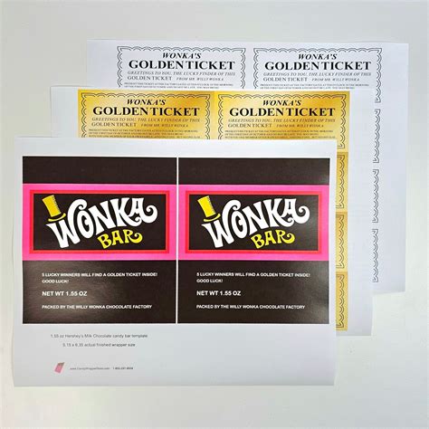 Printable Wonka Bar Wrapper And Golden Ticket Candy Wrapper Store
