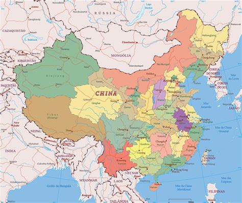 Mapa Da China Com Todas As Cidades E Estados