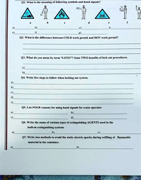 Ol What Is The Meaning Of The Following Symbols And Hand Signals A