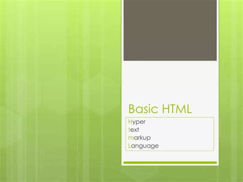 PPT Basic HTML PowerPoint Presentation Free Download ID