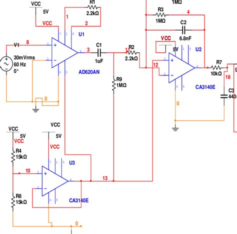 simplified circuit diagram on multsim