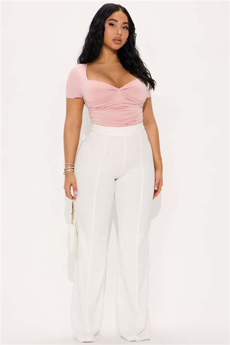 Genevieve Short Sleeve Bodysuit Pink Fashion Nova Fashion Nova