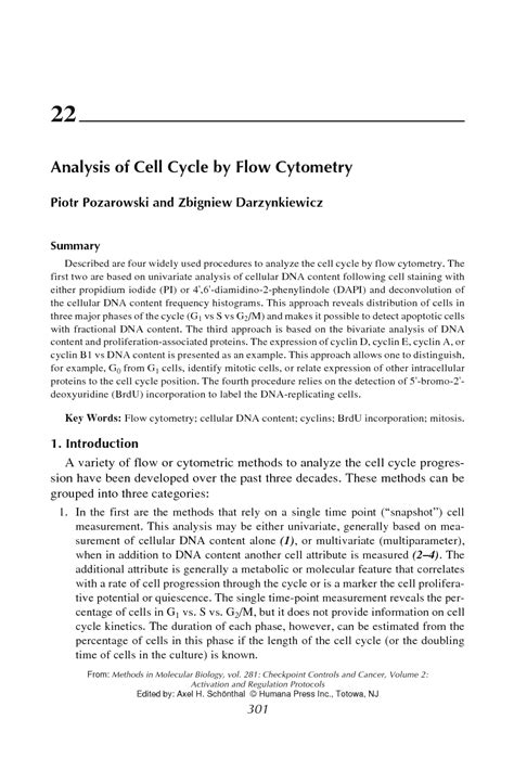 SOLUTION Analysis Of Cell Cycle By Flow Cytometry Studypool