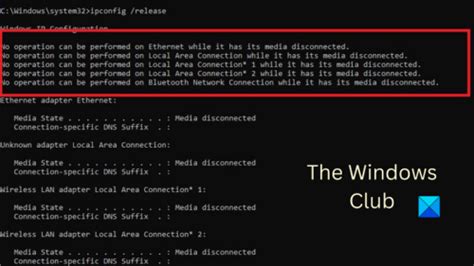 Ipconfig Renew Not Working No Operation Can Be Performed
