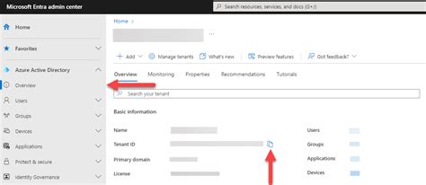 locate your microsoft tenant id onecloud support portal