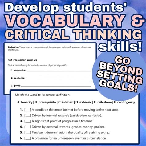 Reflection Goal Setting And Growth Mindset High School Unit Editable