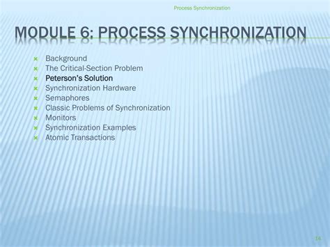 Ppt Process Synchronization Powerpoint Presentation Free Download