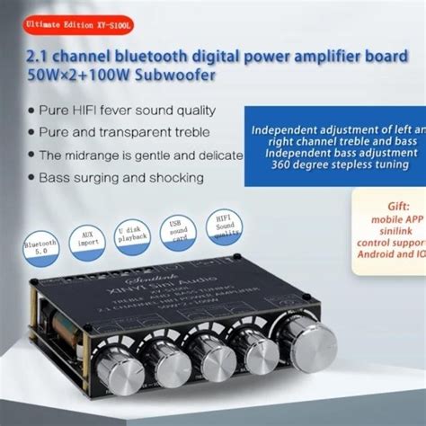 Jual Bluetooth Amplifier 2X50W + 100W Subwoofer 2+1 Hifi | Shopee Indonesia