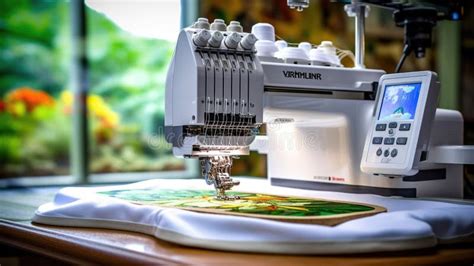 Automatic Embroidery Machine Digital Textile Industry Stock