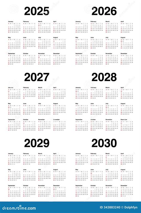 5 Year Calendar 2026 To 2030