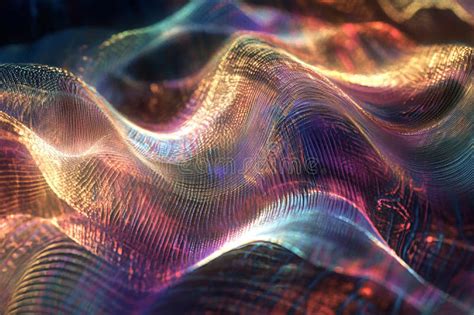 Abstract Colorful Wave Pattern With Light Reflections In A Futuristic