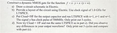 solved construct a dynamic nmos gate for the function