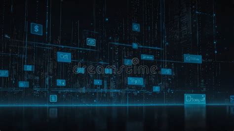 Futuristic Digital Data Network Visualization Stock Illustration Illustration Of Glowing