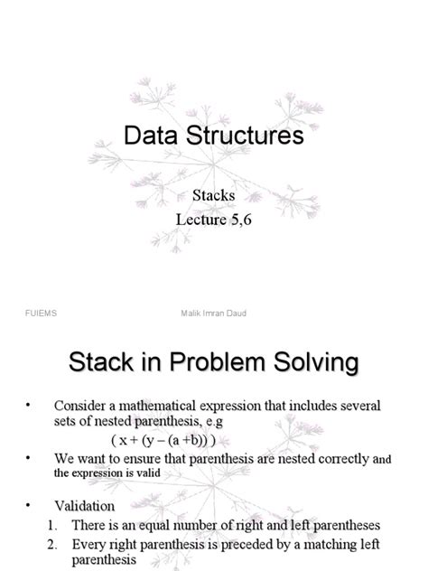 Data Structures Stacks Lecture 56 Pdf Computer Programming Software Design