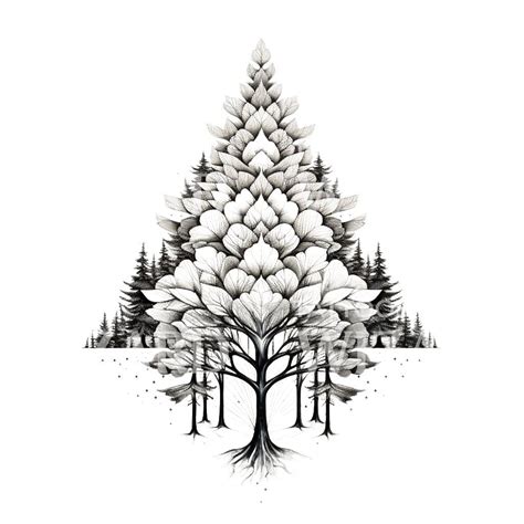 Pine Tree Drawing Tattoo