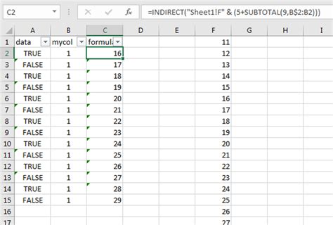 Excel Incremental Formula On Filtered Data Stack Overflow