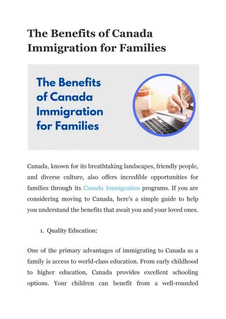The Benefits Of Canada Immigration For Familiespdf